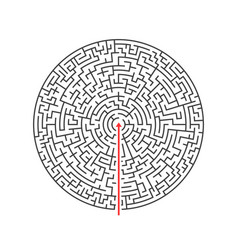 Round empty labyrinth puzzle in black and white Vector Image