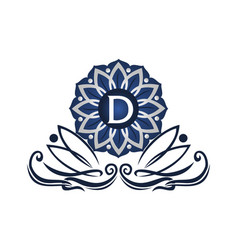 Letter D floral design Royalty Free Vector Image