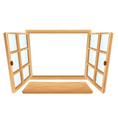 Open windows with shutters Royalty Free Vector Image