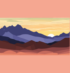 Desert sunset view abstract art background Vector Image