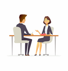 Tv presenters - cartoon people characters Vector Image
