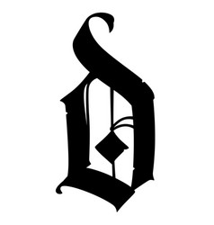 Letter d in the gothic style alphabet Royalty Free Vector