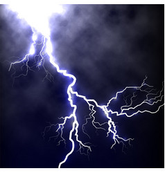 Realistic lightnings with transparency for design Vector Image