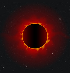 Total solar eclipse realistic image Royalty Free Vector