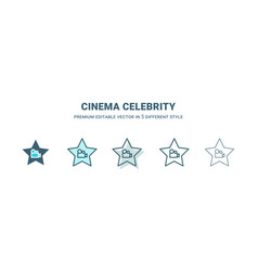 Famous cinema star icon in 5 different style Vector Image