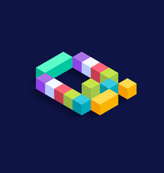 Number 9 isometric colorful cubes 3d design Vector Image