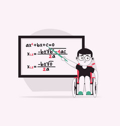 Border design with boy and many school objects Vector Image