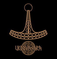 Thors hammer - mjollnir and scandinavian Vector Image