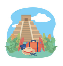 Kukulkan pyramid design Royalty Free Vector Image
