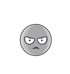 Angry cartoon face negative people emotion icon Vector Image
