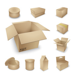 Opening cardboard box storage delivery icon Vector Image