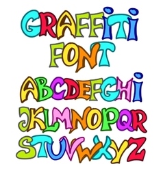 Square alphabet graffiti text letters Royalty Free Vector
