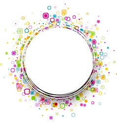 White round background with colour circles Vector Image