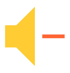 Flat volume decrease icon loudspeaker sign Vector Image
