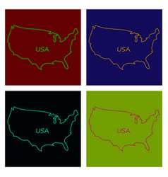 Usa map with states blank map united Royalty Free Vector