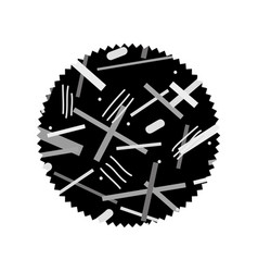 Grayscale circle with geometric figure style Vector Image
