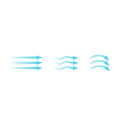 Air flow set of blue arrows showing direction Vector Image