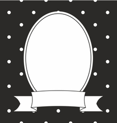 Photo frame grey and black polka dots background Vector Image