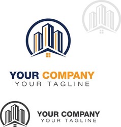 Building realty company logo Royalty Free Vector Image