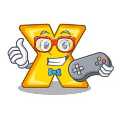 Gamer cartoon multiply sign for calculate math Vector Image