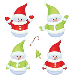 Couple snowmen Royalty Free Vector Image - VectorStock