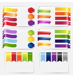 Colorful ribbons and label set Royalty Free Vector Image