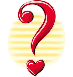 Question mark in the shape of heart Royalty Free Vector
