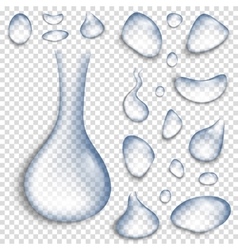 Realistic pure and transparent water drops Vector Image