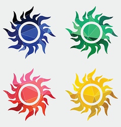 Cartoon sun with sunglasses Royalty Free Vector Image