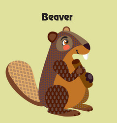 Cute beaver cartoon Royalty Free Vector Image - VectorStock