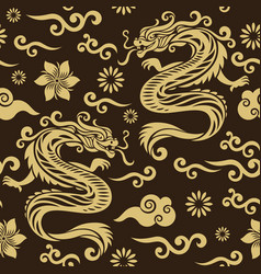 Oriental dragon seamless pattern with asian Vector Image