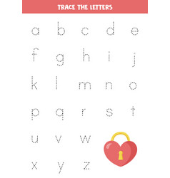 Learning alphabet tracing letters cute yellow Vector Image