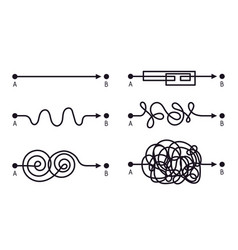 Complex and easy paths Royalty Free Vector Image