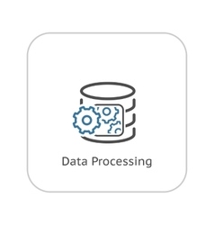 Data processing icon flat design Royalty Free Vector Image
