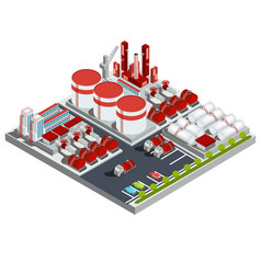 Isometric oil barrels with falling graph Vector Image