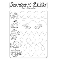 Activity sheet handwriting practise 9 Royalty Free Vector
