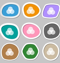 Color scheme icon sign Multicolored paper stickers