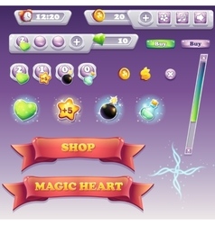 Set elements for computer game location swamp Vector Image