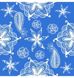 Seamless indian pattern blue Royalty Free Vector Image