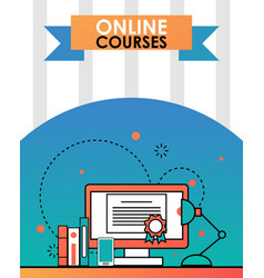 E-learning icon simple distance education symbol Vector Image