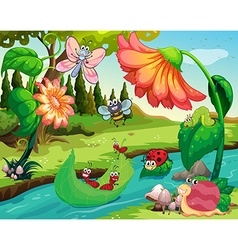 A monkey crossing the river Royalty Free Vector Image