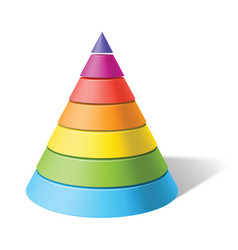 Layered rainbow pyramid Royalty Free Vector Image