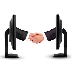 Virtual handshake Royalty Free Vector Image - VectorStock