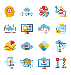 Digital artificial intelligence cloud icon Vector Image