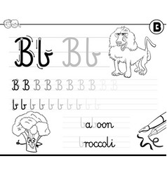 How to write letter b workbook for children Vector Image