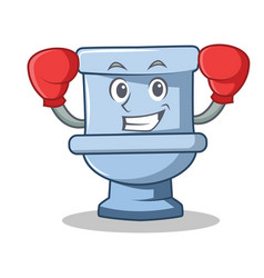 Boxing toilet character cartoon style Royalty Free Vector