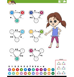 A math fractions worksheet Royalty Free Vector Image