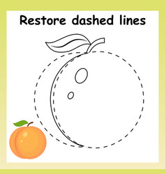 Trace game for children cartoon peach restor Vector Image