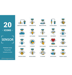 Sensor icon set include creative elements water Vector Image