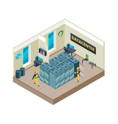 Warehouse interior big room with boxes on pallet Vector Image